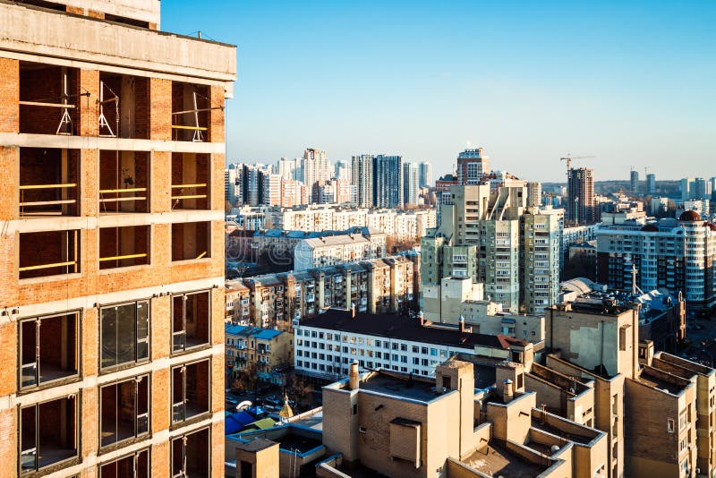 Construction of a High-rise Building. Construction Site in the City ...