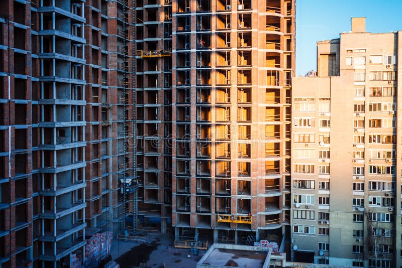 Construction of a High-rise Building. Construction Site in the City ...