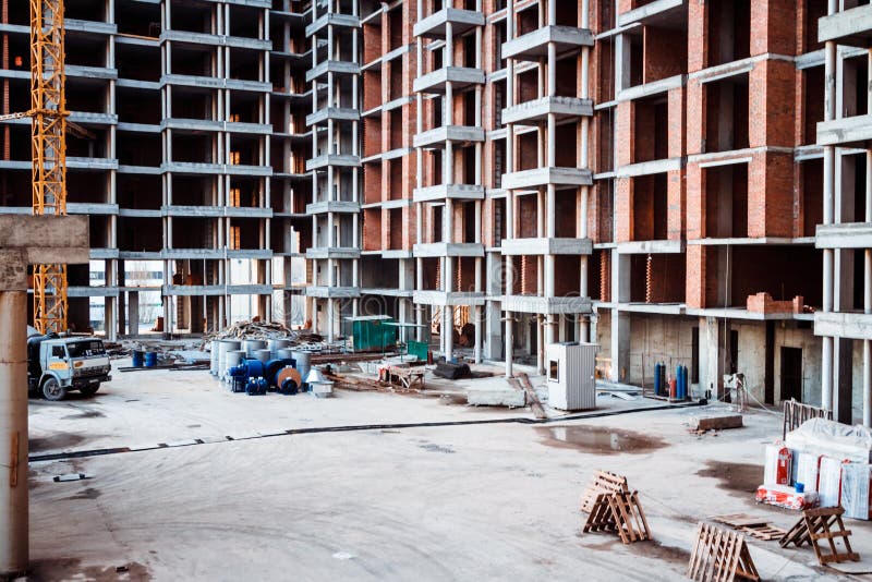 Construction of a High-rise Building. Construction Site in the City ...