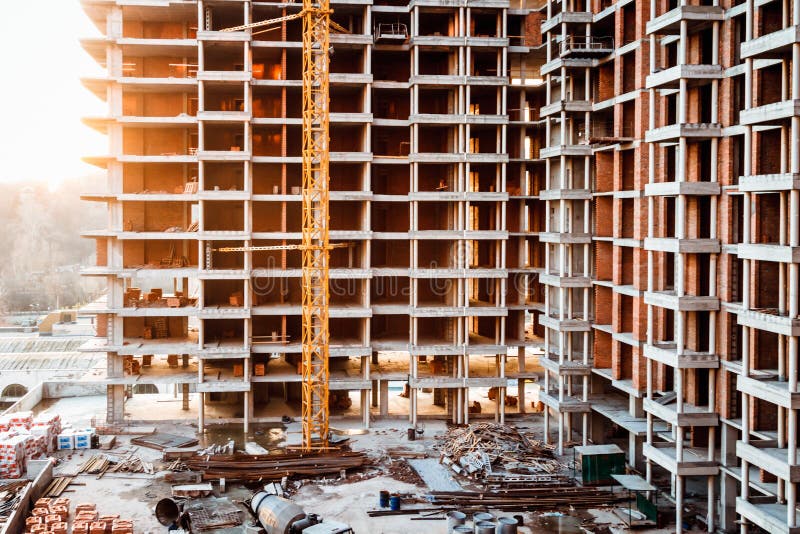 Construction of a High-rise Building. Construction Site in the City ...