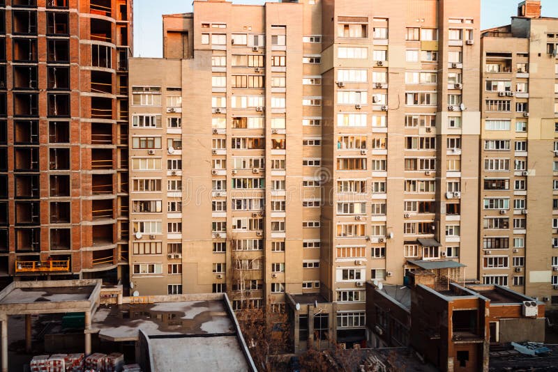 Construction of a High-rise Building. Construction Site in the City ...