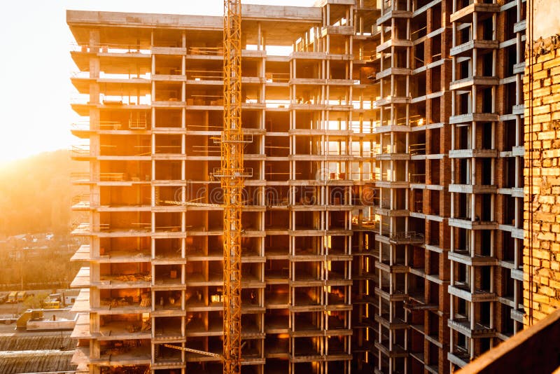 Construction of a High-rise Building. Construction Site in the City ...