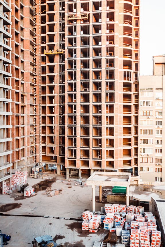 Construction of a High-rise Building. Construction Site in the City ...
