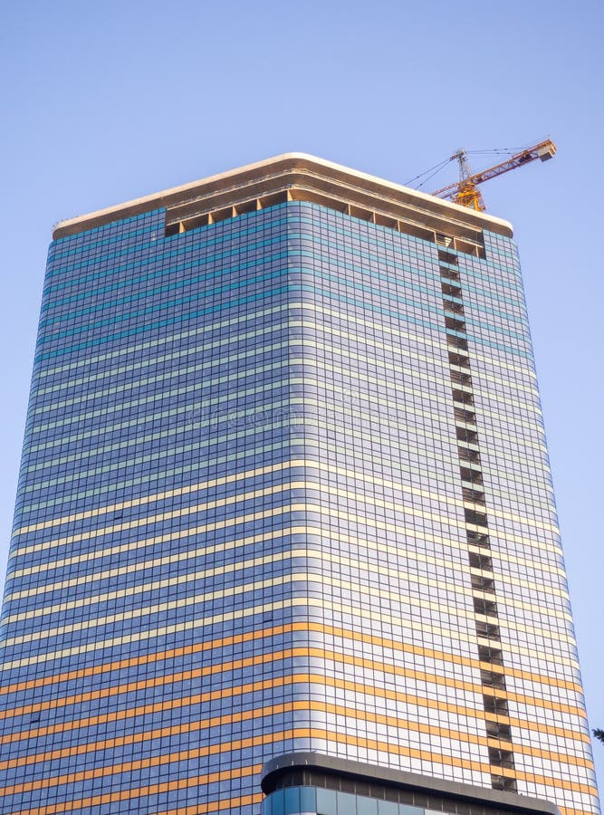 Construction of a High-rise Building. Skyscraper Glazing. Modern ...