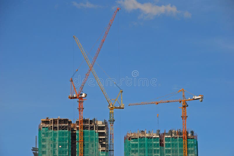 Construction of High Rise Building Stock Image - Image of boom ...