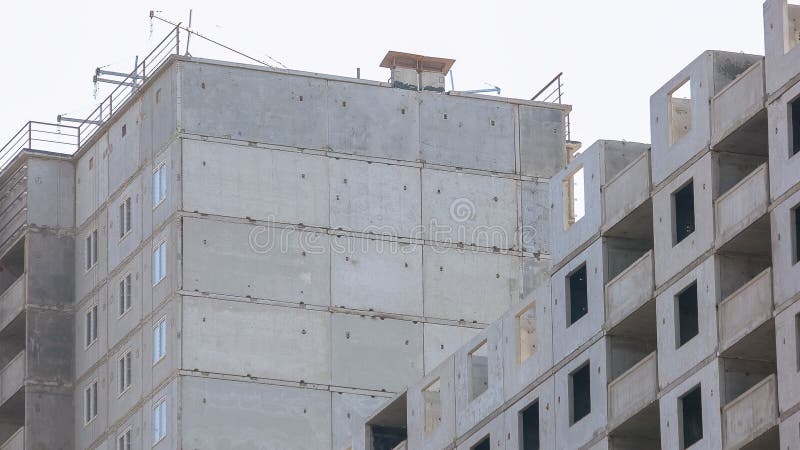 Construction of the High-rise Building without Windows. Stock Image ...