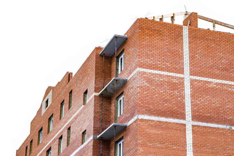 The Construction of High-rise Residential Building of Red Brick on a ...