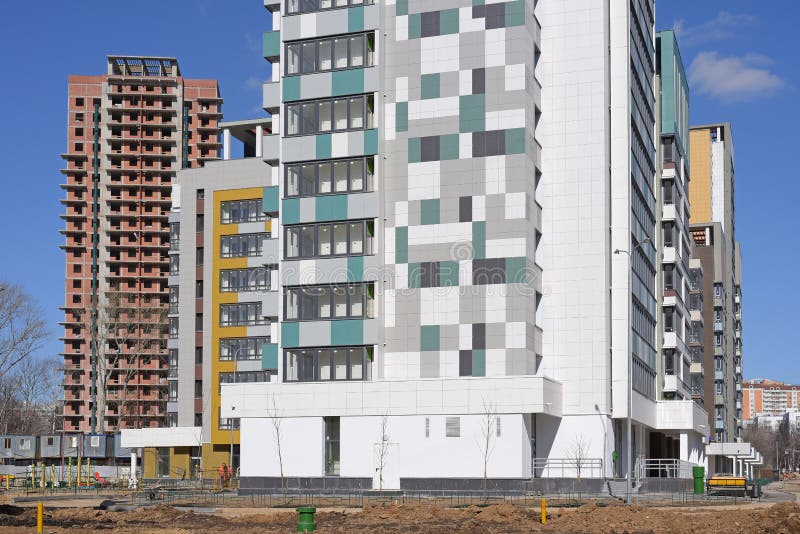 Construction of High-rise Residential Buildings. Editorial Stock Image ...