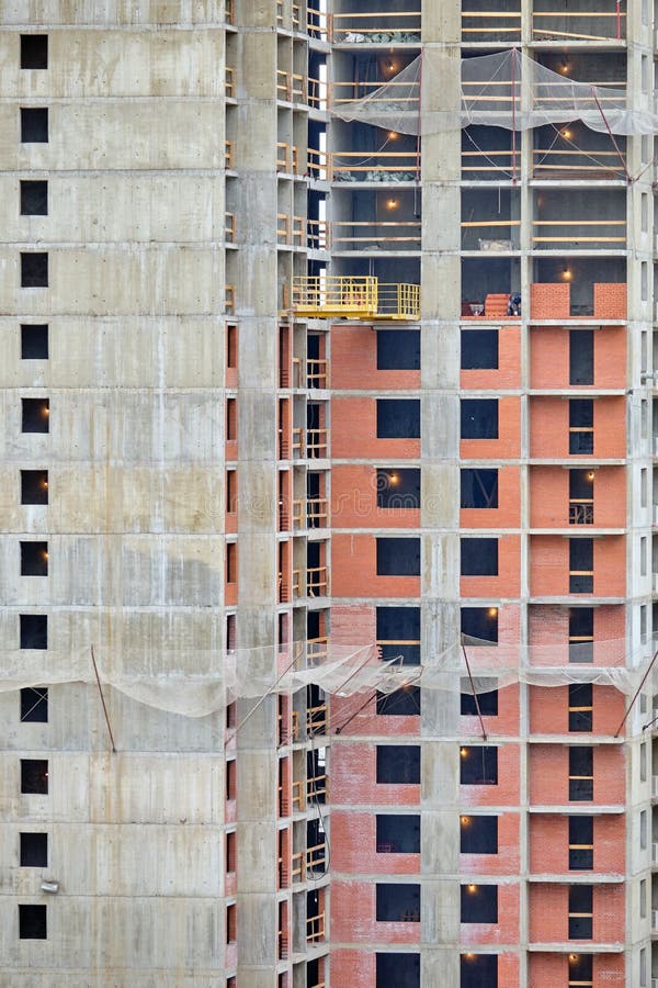 Construction of a High-rise Residential Modern House Stock Photo ...