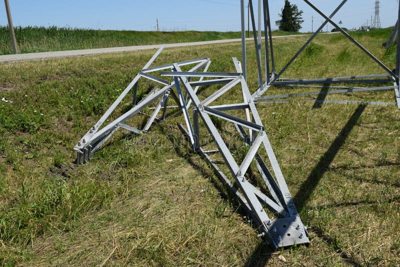 Construction of a High-voltage Power Line. Stock Photo - Image of line ...