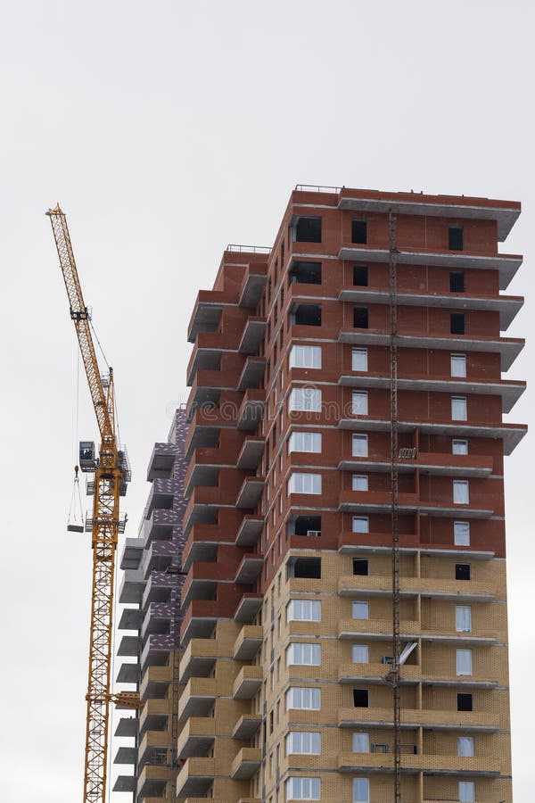 Construction of a Highrise Apartment Building. Stock Photo - Image of ...