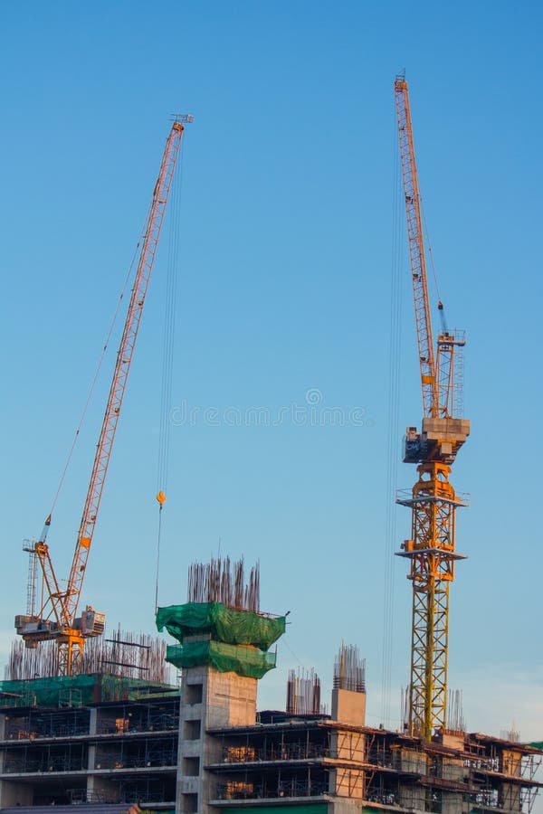 Construction Hight Building in Bangkok Thailand at Silhouette Ti Stock ...
