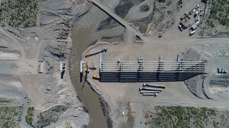Construction of a Highway Bridge Over the Rio Diamante Stock Photo ...
