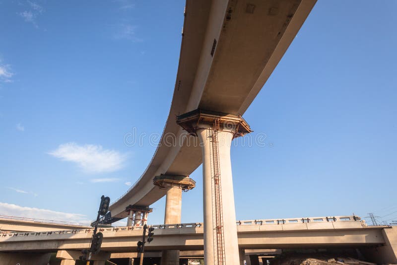 Construction Highway Junction Intersection Stock Image - Image of ...