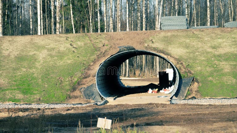 Construction of the Highway Stock Photo - Image of outlet, flowoff ...