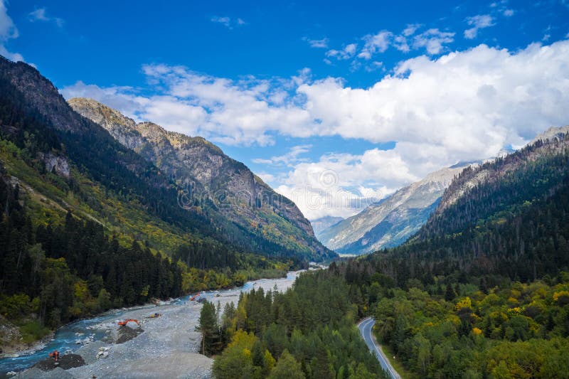 Construction of a Highway in a Picturesque Mountain Gorge with a Fast ...