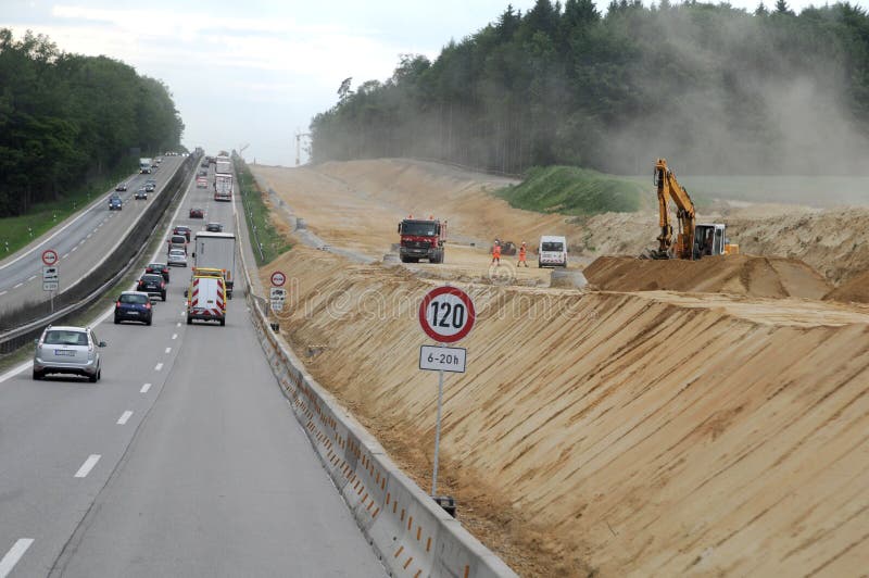 Construction of Highways in Germany Editorial Stock Image - Image of ...