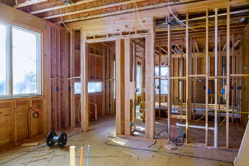 Beam Framework Frame House Attic Under Construction Interior Inside a ...