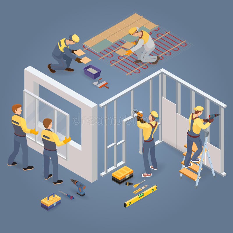 Drywall Workers Stock Illustrations – 81 Drywall Workers Stock ...
