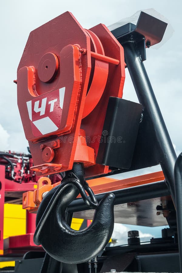 Construction Hook on a Construction Crane, Excavator Stock Image ...