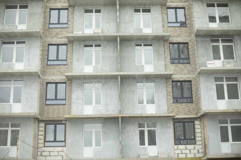 Construction of House. Concrete Panel Stock Photo - Image of ...