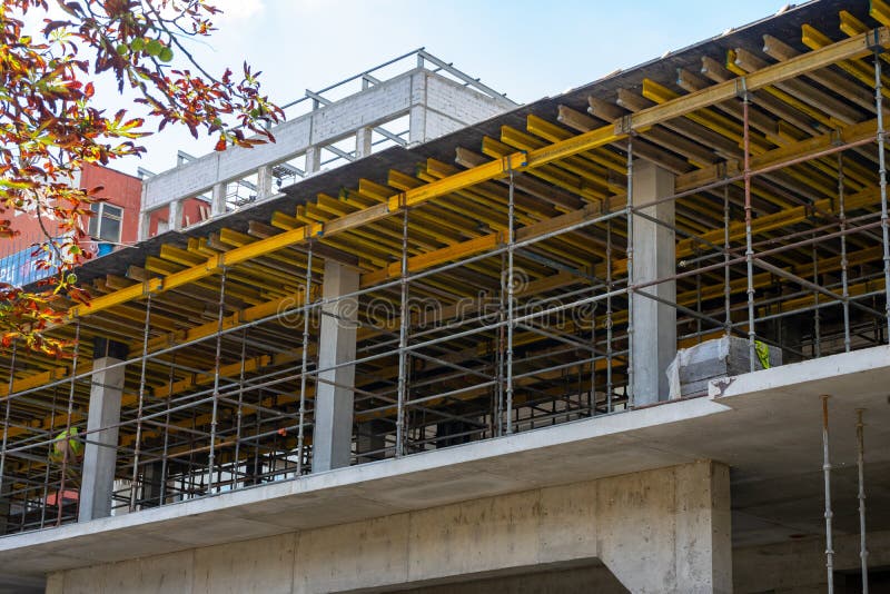 Construction of a House from Metal Structures Stock Image - Image of ...