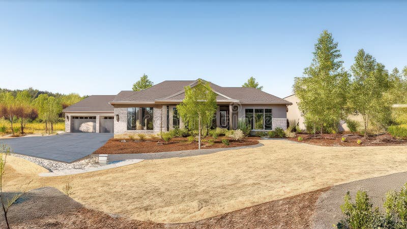 Construction of a House on a Plot Stock Photo - Image of business ...