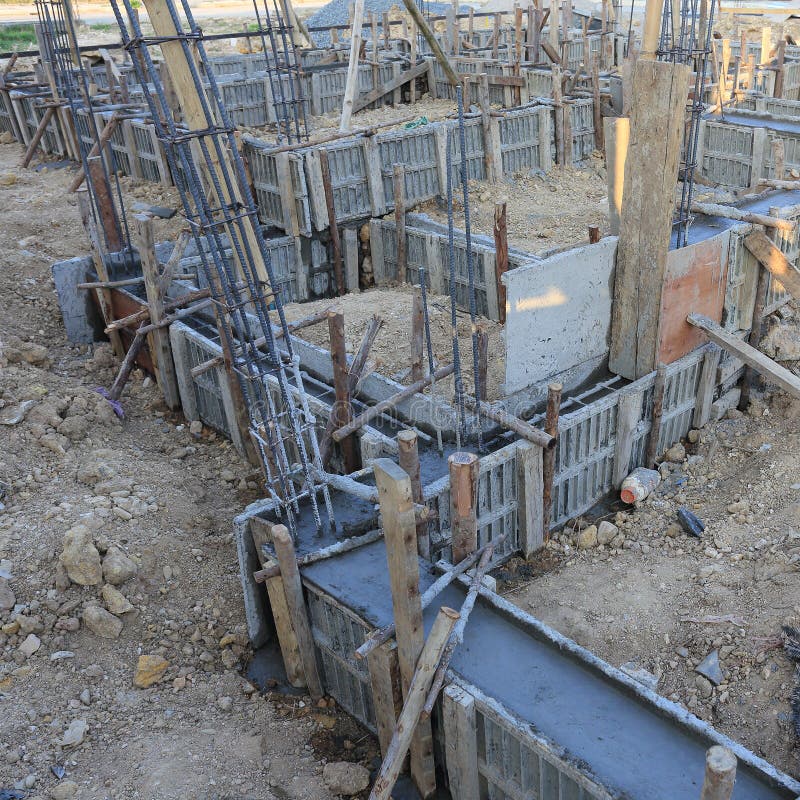 Construction House, Reinforcement Metal Framework Stock Image - Image ...