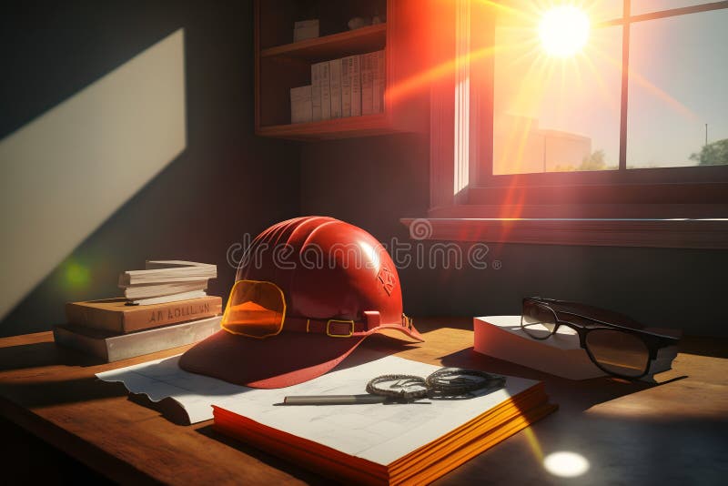 Construction House. Repair Work. Drawings for Building and Helmet Stock ...