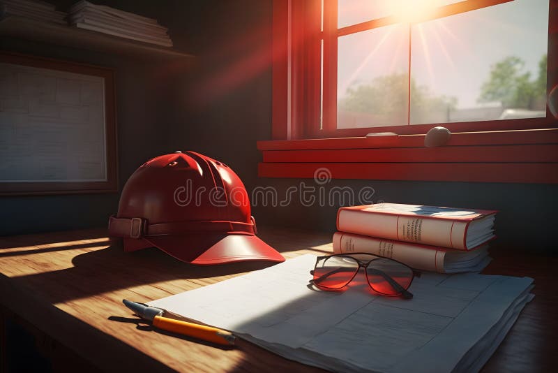 Construction House. Repair Work. Drawings for Building and Helmet Stock ...