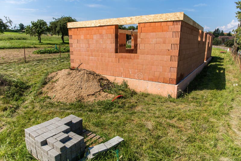 Construction House Structure Made from Cement and Brick. Construction ...