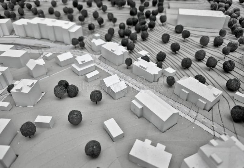 Spatial Model with Topographic Contours Glued from Paper. Serves Stock ...