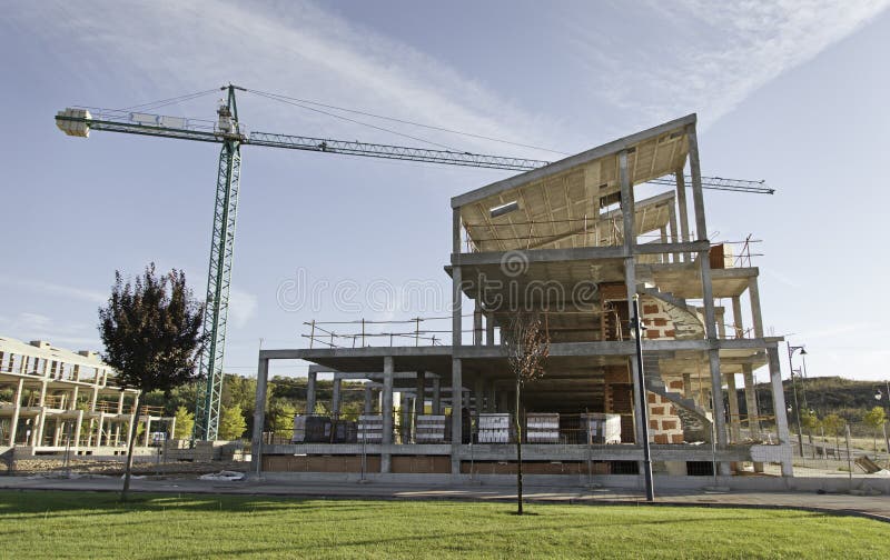 Construction of Houses Outdoor Stock Photo - Image of house, tree: 26327924