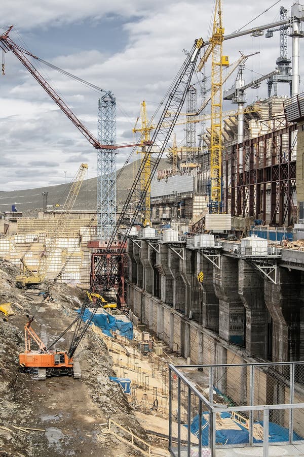 Construction of Hydro Electric Station Stock Photo - Image of factory ...