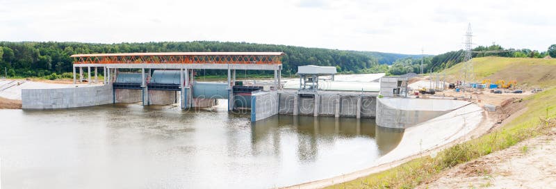 Construction of Hydropower Plant Stock Photo - Image of construction ...
