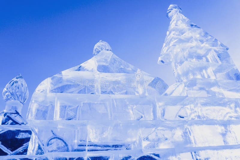 Construction of an Ice Castle Out of Ice Stock Photo - Image of palace ...