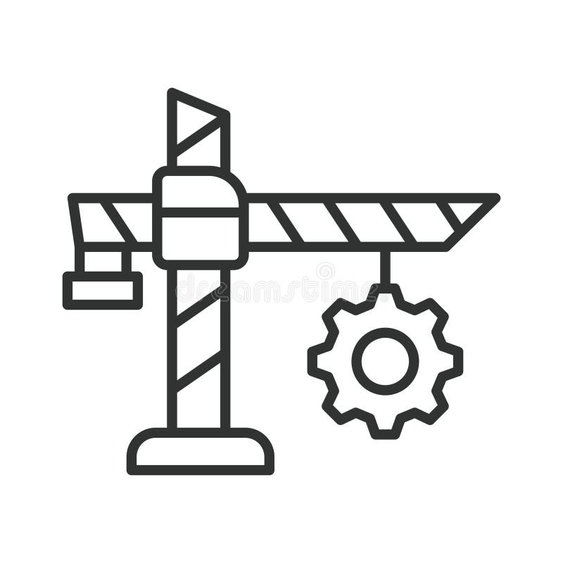 Construction, Icon in Line Design. Construction, Building, Architecture ...