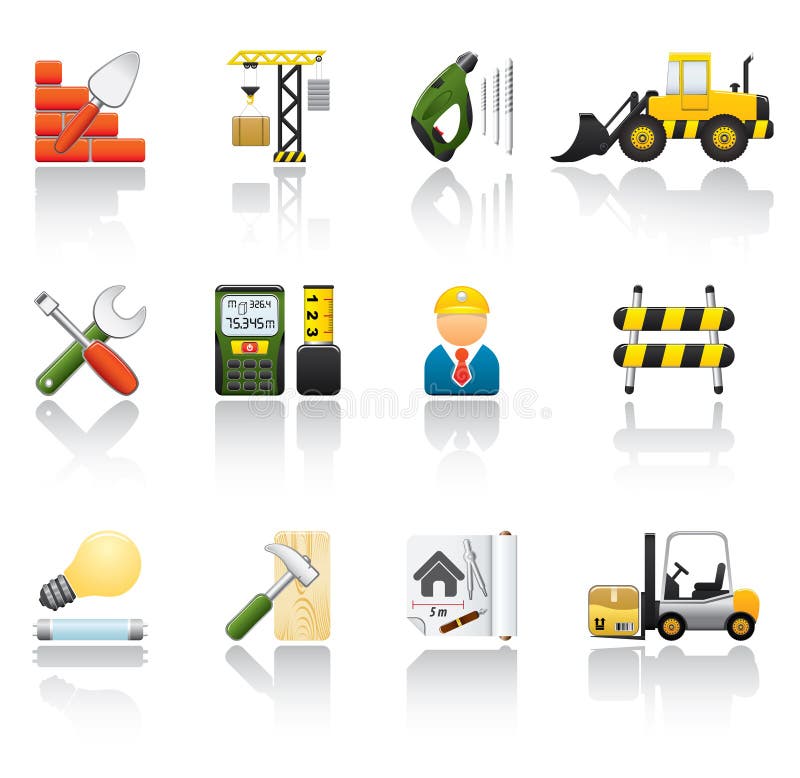 Construction Icon Set stock vector. Illustration of architecture - 6869454
