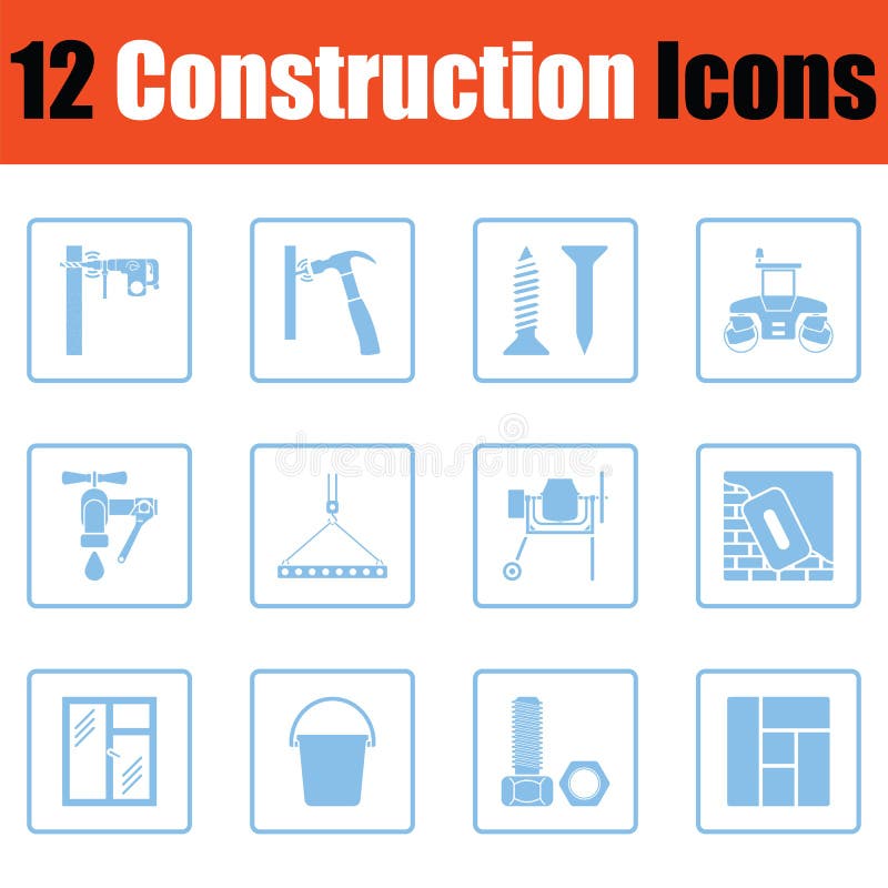 Construction icon set stock vector. Illustration of construction - 94375360