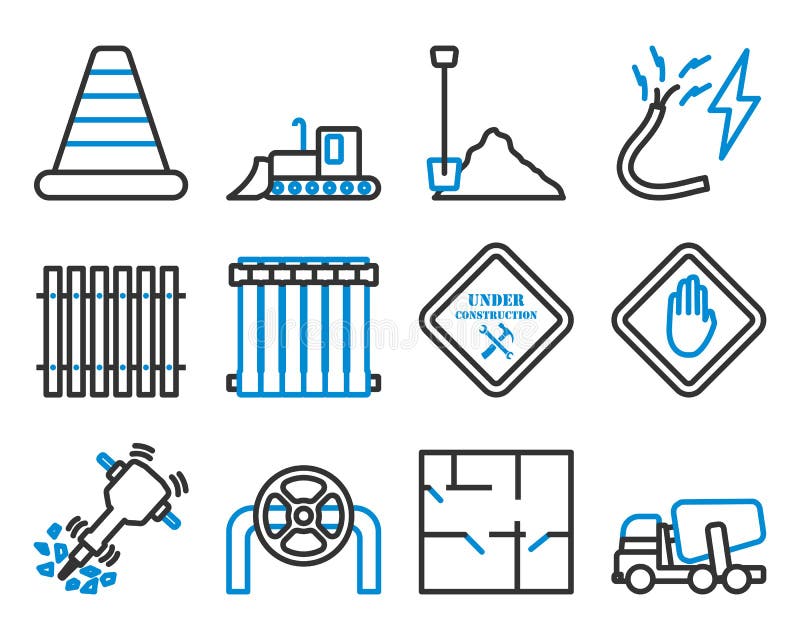 Construction Icon Set stock vector. Illustration of pictogram - 239473590