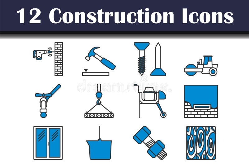 Construction Icon Set stock vector. Illustration of engineering - 247885754