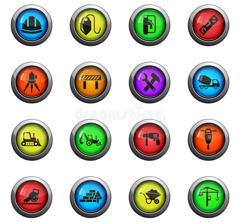 Construction icon set stock illustration. Illustration of glass - 88772865