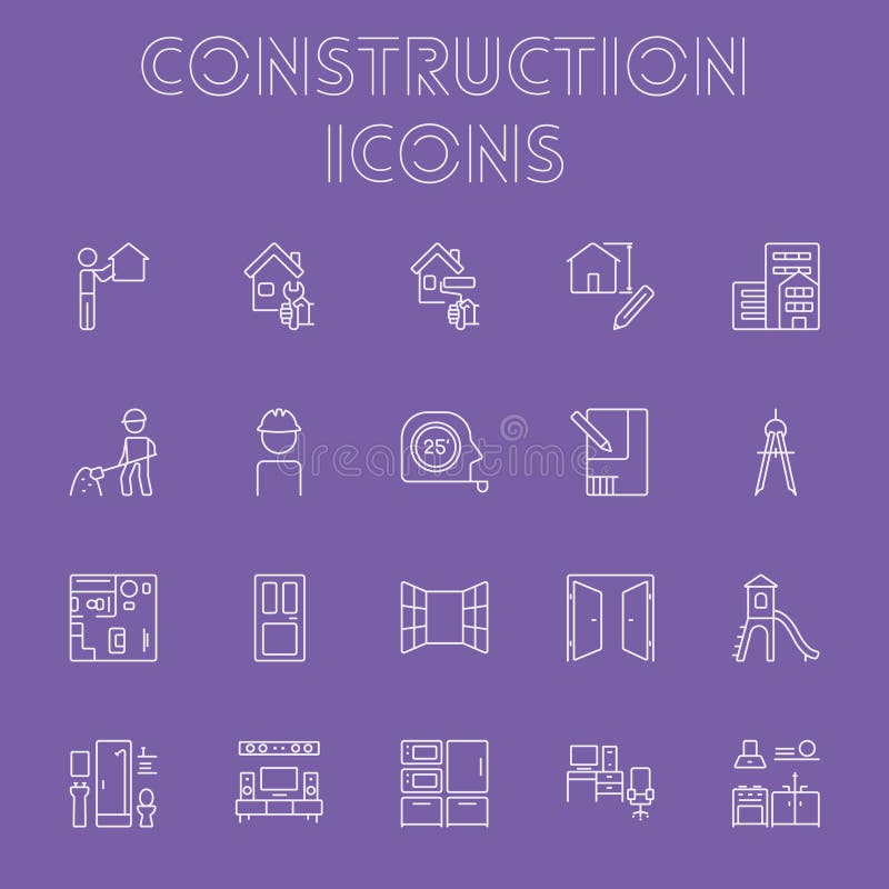 Construction Worker Set Purple Stock Illustrations – 289 Construction ...