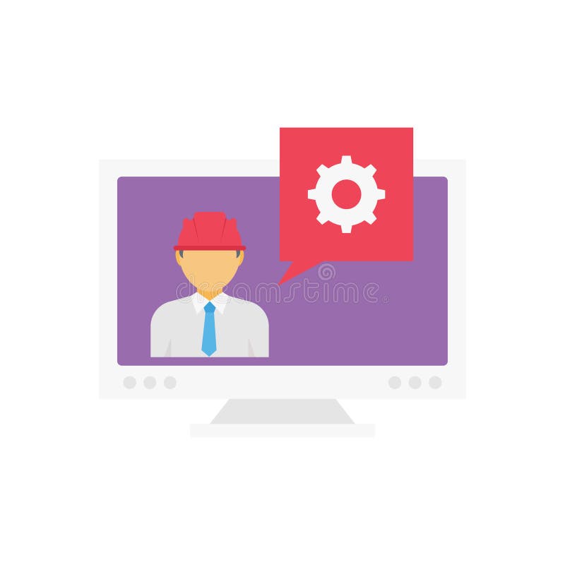 Constructor Vector Flat Colour Icon Stock Vector - Illustration of ...