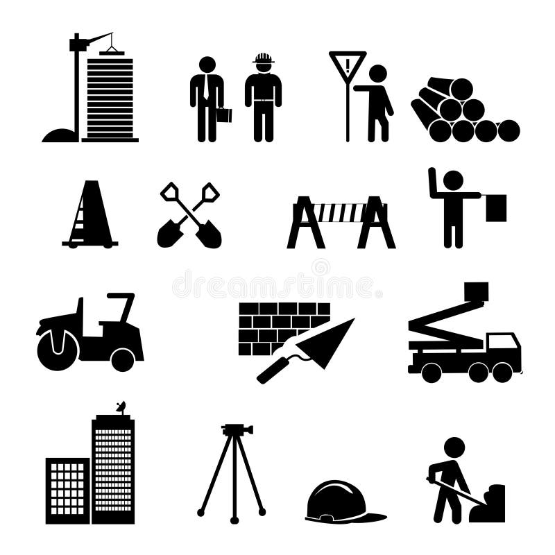 Construction icons. stock vector. Illustration of front - 20483796