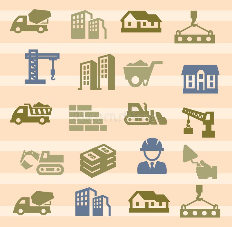 Construction icons stock vector. Illustration of truck - 28707904