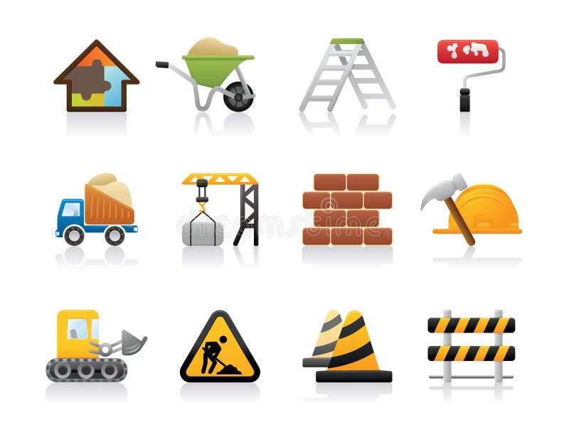 Construction Icon Set stock vector. Illustration of architecture - 6869454
