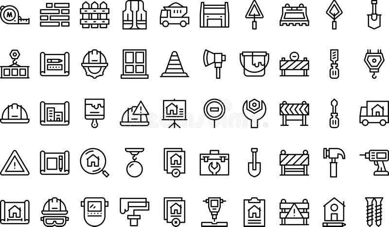 Construction Icons Collection is a Vector Illustration with Editable ...