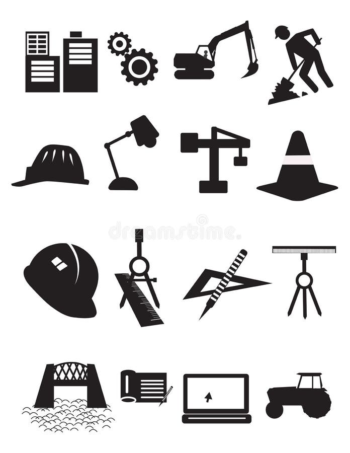 Construction icons stock vector. Illustration of truck - 28707904