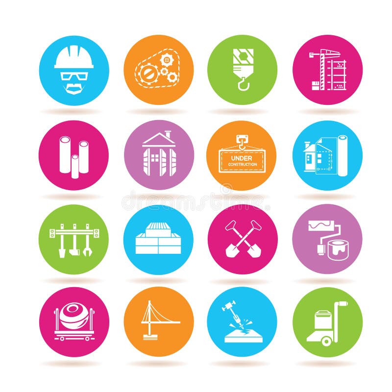 Construction icons stock illustration. Illustration of crane - 36446327